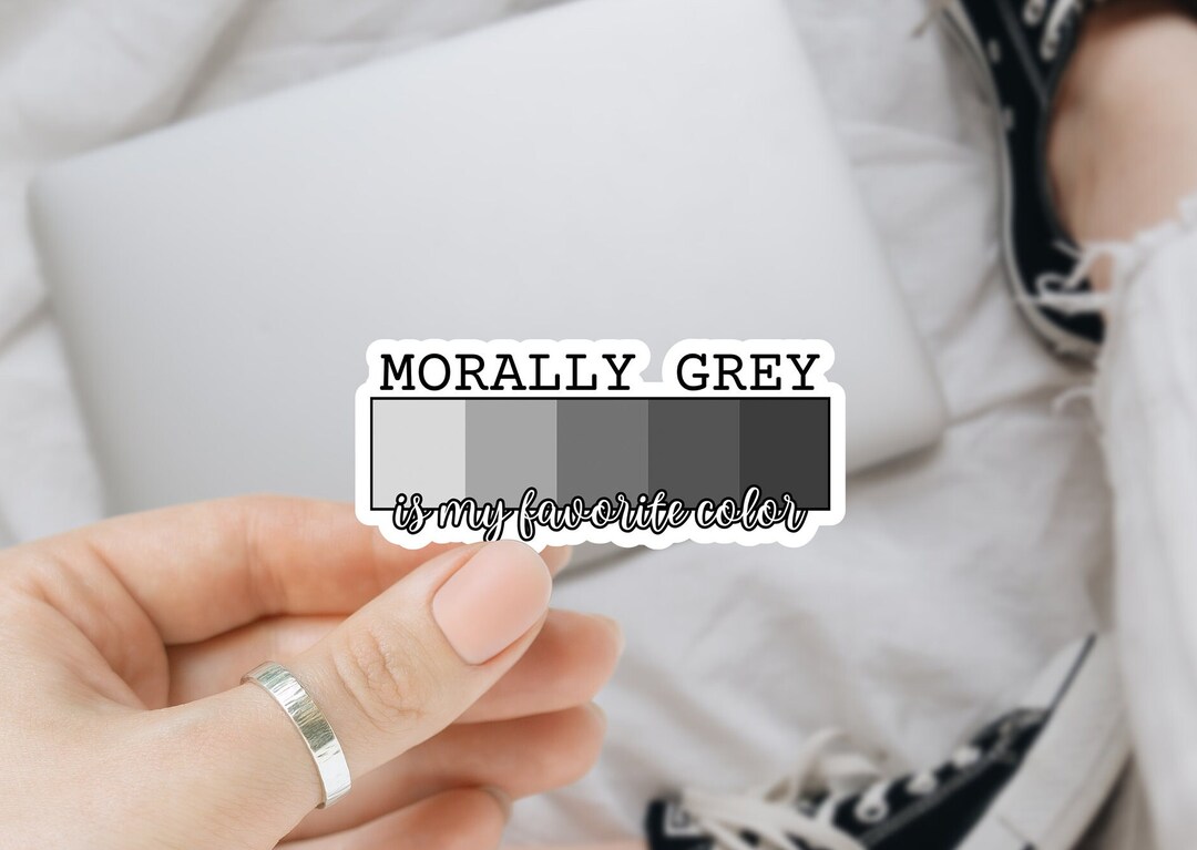 Morally Grey is My Favorite Color Paint Swatch Sticker , Dark Romance Book Sticker, Bookish ...