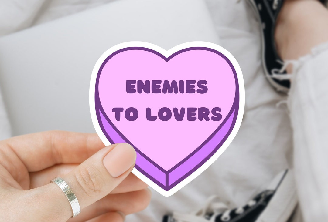 Holographic Enemies to Lovers Candy Heart Bookish Sticker, Spicy Book ...