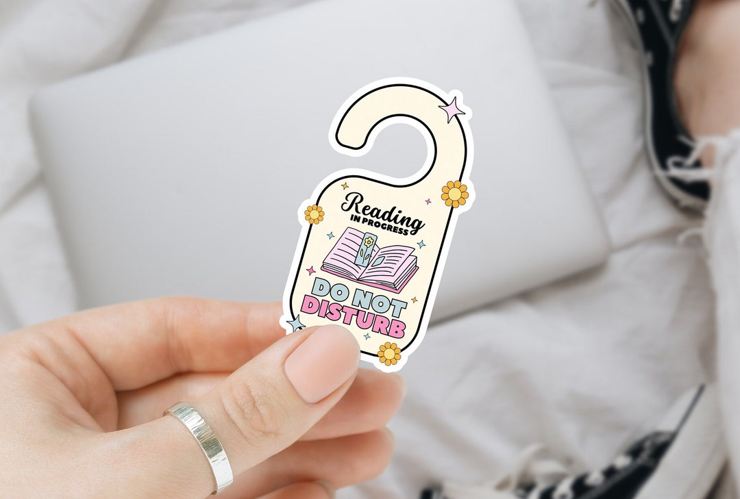 Holographic Reading in Progress Do Not Disturb Sign Sticker, Bookish ...