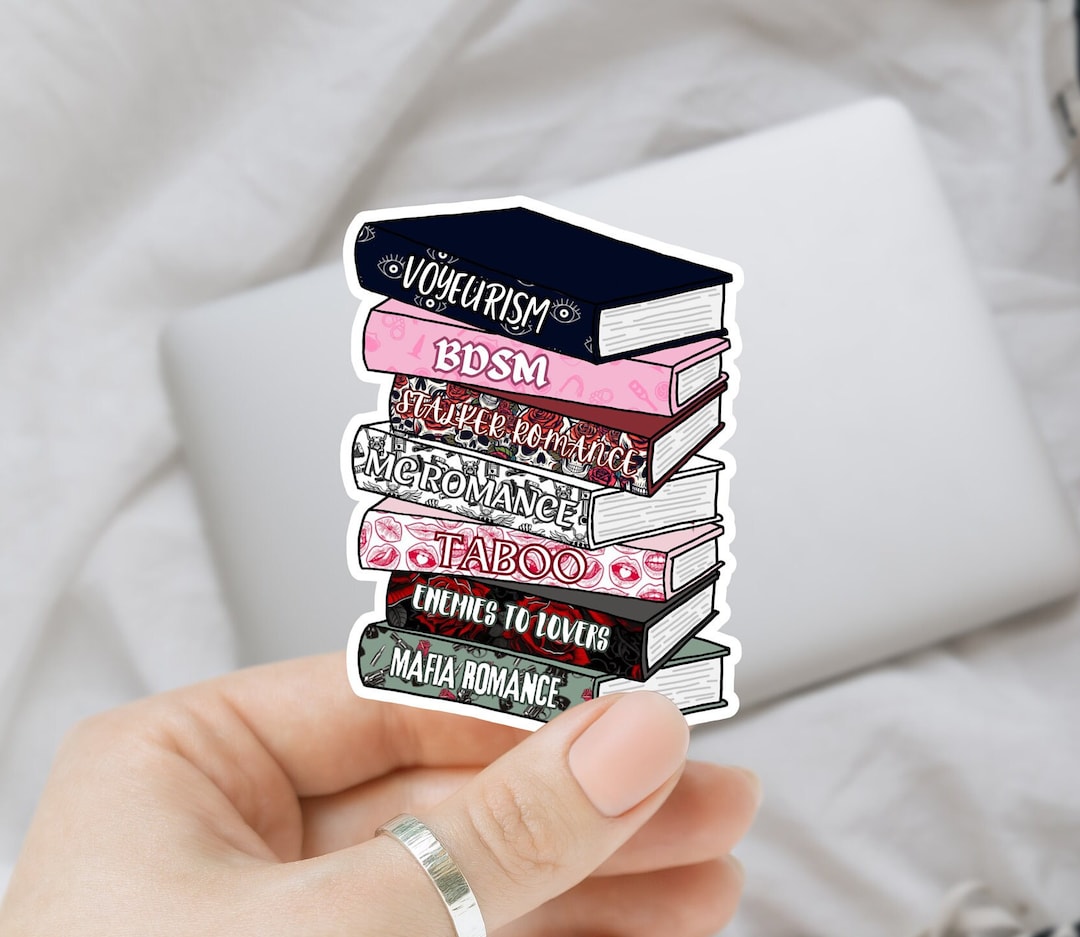 Dark Romance Book Tropes Book Stack Sticker, Dark Romance Sticker, Dark ...