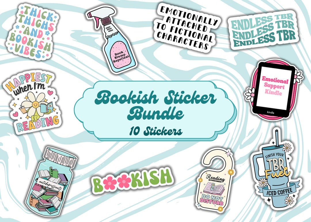 Bookish Sticker Bundle, 10 Piece Sticker Bundle, Booktok Stickers ...