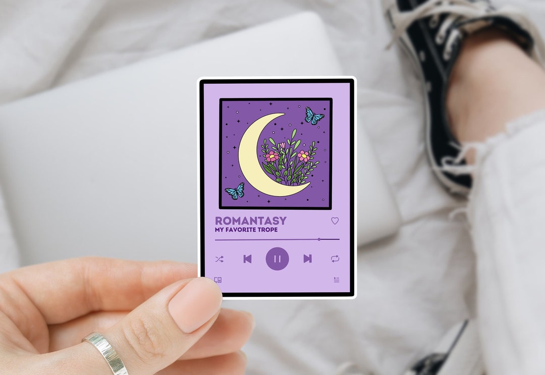 Romantasy Trope Song Play Sticker, Booktok Stickers, Bookish Sticker ...