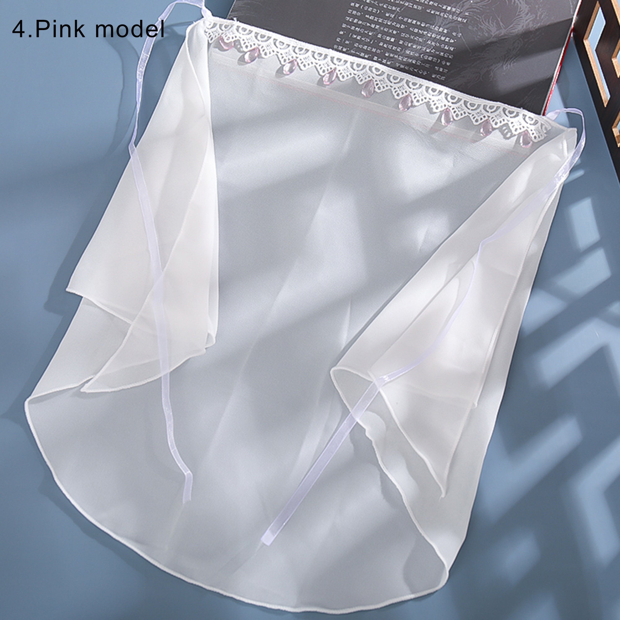 Elf Costume White Veil, Belly Dance Veil, White Veil, Handmade Hanfu ...