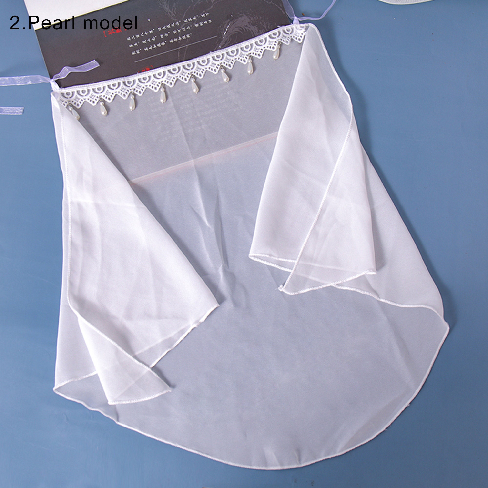 Elf Costume White Veil, Belly Dance Veil, White Veil, Handmade Hanfu ...