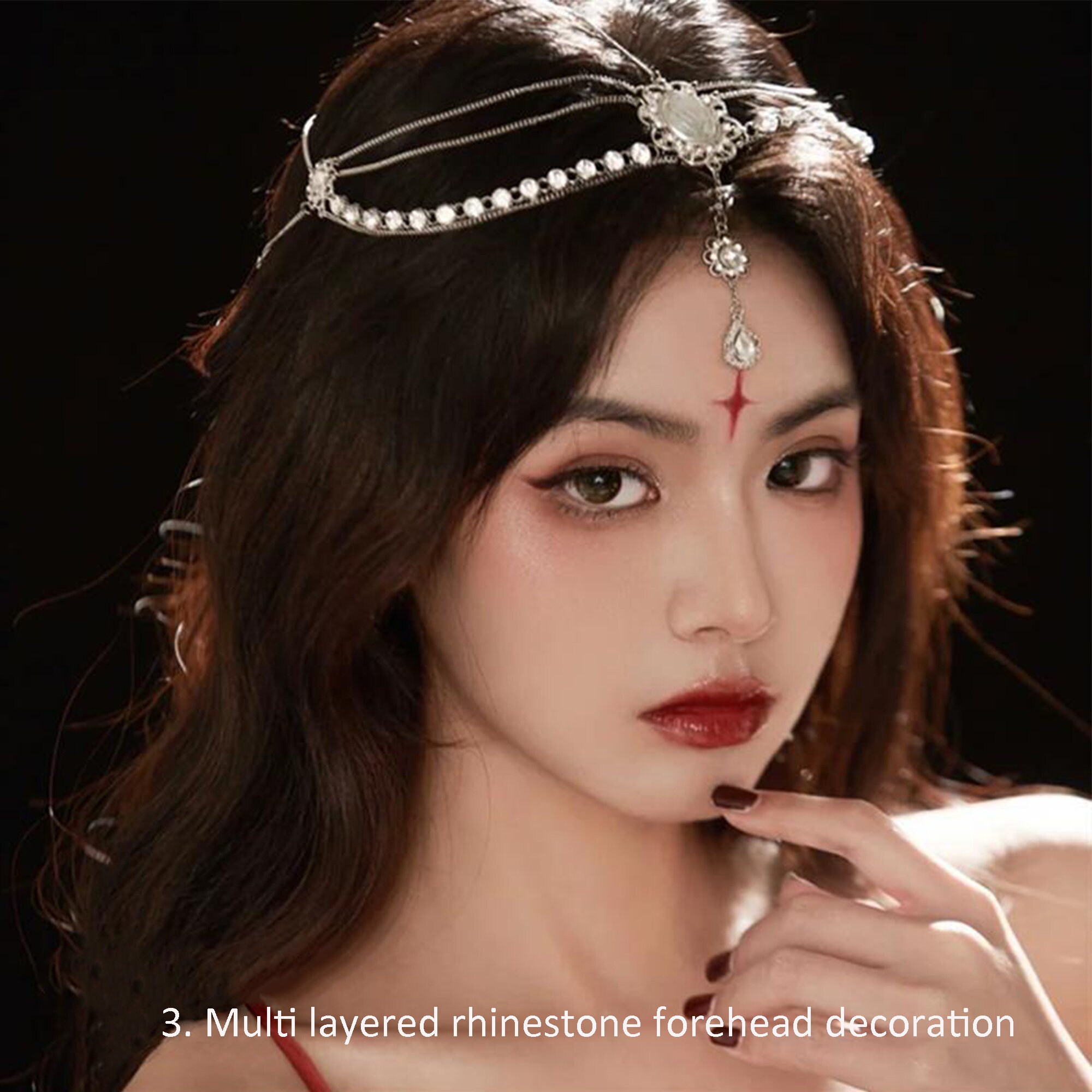 Pearl Gold Veil,bride's Forehead Ornament,vintage Face Jewelry,fringed ...