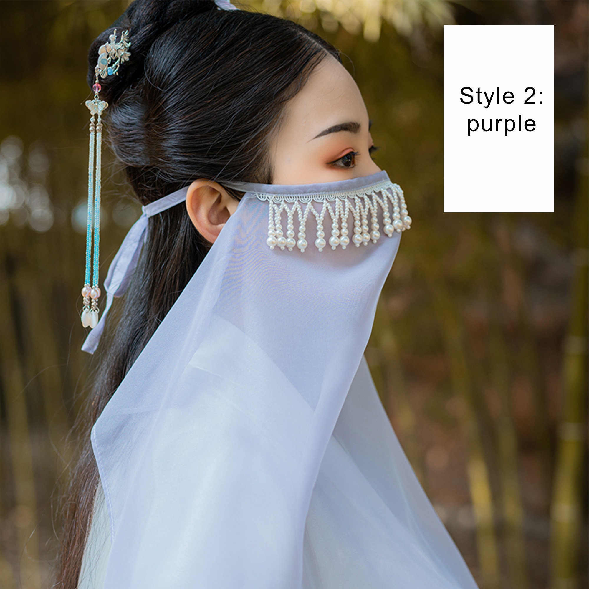 Pearl Embroidered Veil,retro Veil,summer Spinning Veil,chinese Style ...