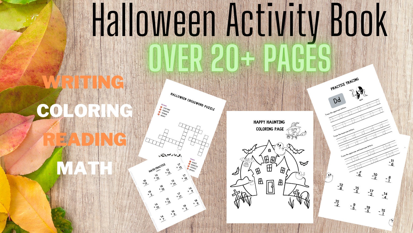 Printable 2nd Grade Halloween Worksheet Workbook Activity Packet - Etsy