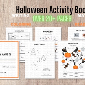 Printable Preschool Halloween Worksheet Workbook Activity - Etsy