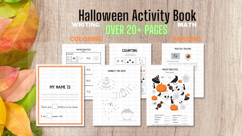 Printable Preschool Halloween Worksheet Workbook Activity Packet - Etsy