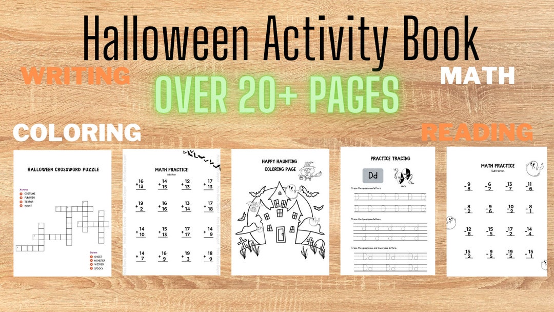 Printable 2nd Grade Halloween Worksheet Workbook Activity Packet - Etsy