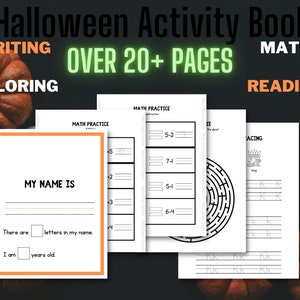 Printable Kindergarten Halloween Worksheet Workbook Activity Packet - Etsy