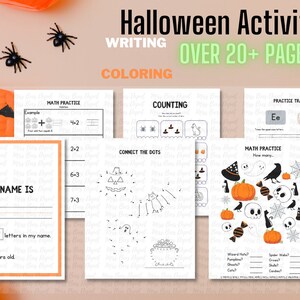 Printable Preschool Halloween Worksheet Workbook Activity - Etsy