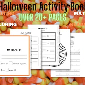 Printable Kindergarten Halloween Worksheet Workbook Activity Packet - Etsy