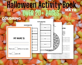 Printable Preschool Halloween Worksheet Workbook Activity Packet - Etsy
