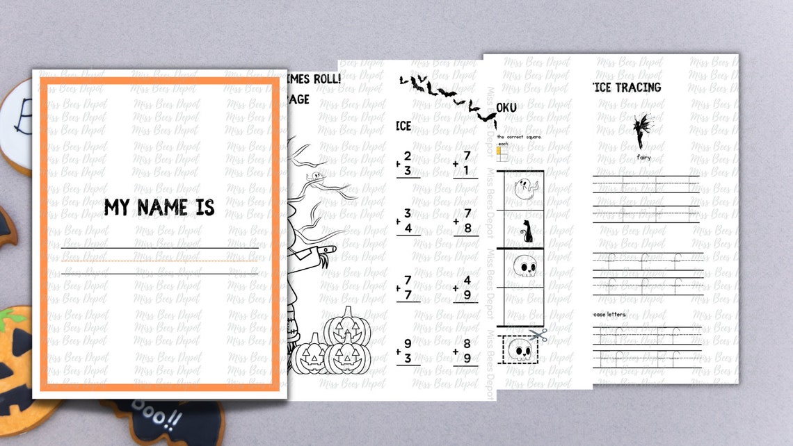 Printable 1st Grade Halloween Worksheet Workbook Activity - Etsy