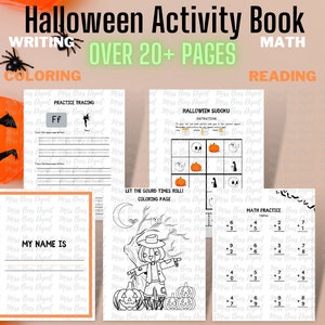 Printable 1st Grade Halloween Worksheet Workbook Activity Packet - Etsy