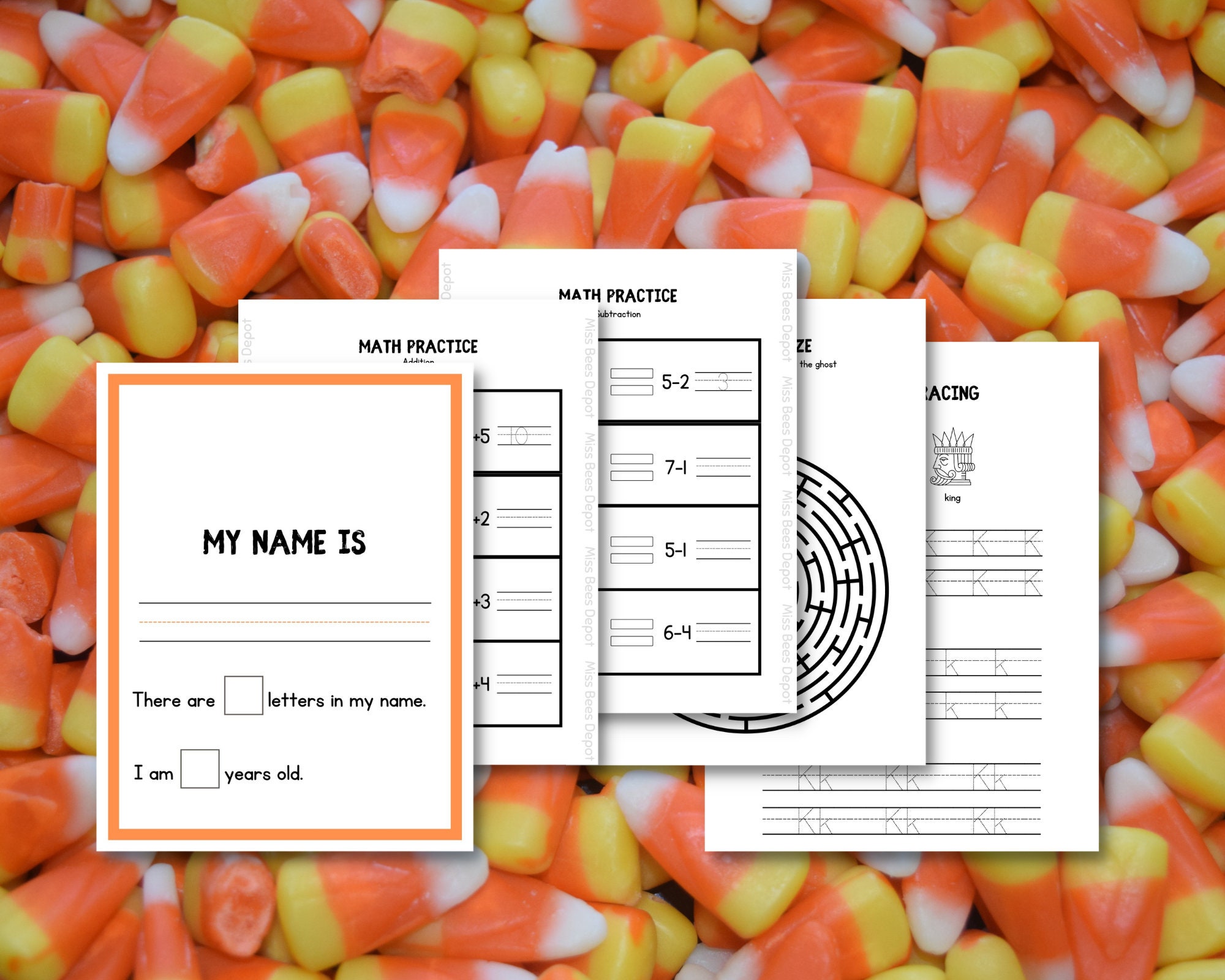 Printable Kindergarten Halloween Worksheet Workbook Activity - Etsy