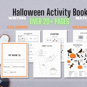 Printable Preschool Halloween Worksheet Workbook Activity - Etsy