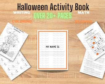 Printable Kindergarten Halloween Worksheet Workbook Activity Packet - Etsy