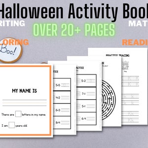 Printable Kindergarten Halloween Worksheet Workbook Activity Packet - Etsy