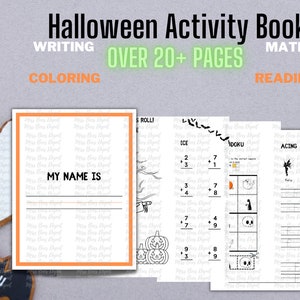 Printable 1st Grade Halloween Worksheet Workbook Activity Packet - Etsy