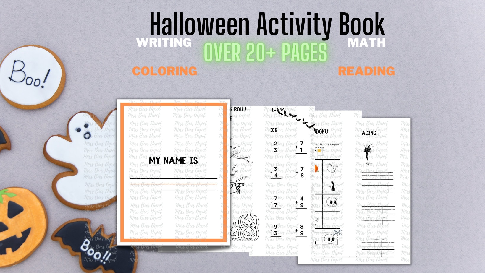 Printable 1st Grade Halloween Worksheet Workbook Activity Packet - Etsy