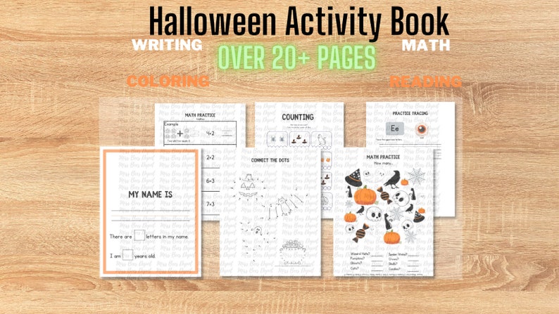 Printable Preschool Halloween Worksheet Workbook Activity - Etsy