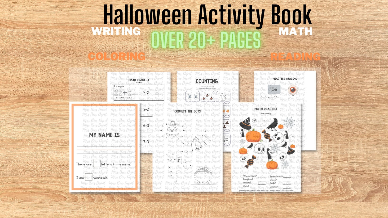 Printable Preschool Halloween Worksheet Workbook Activity Packet - Etsy