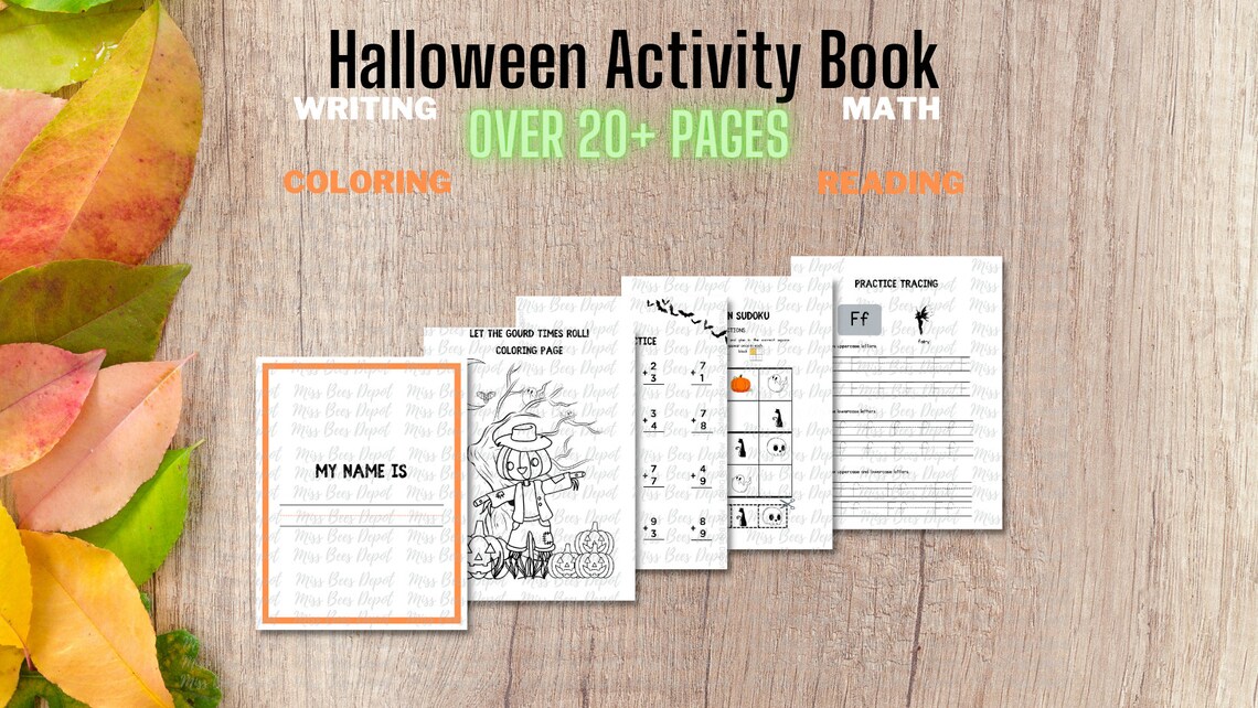 Printable 1st Grade Halloween Worksheet Workbook Activity Packet - Etsy