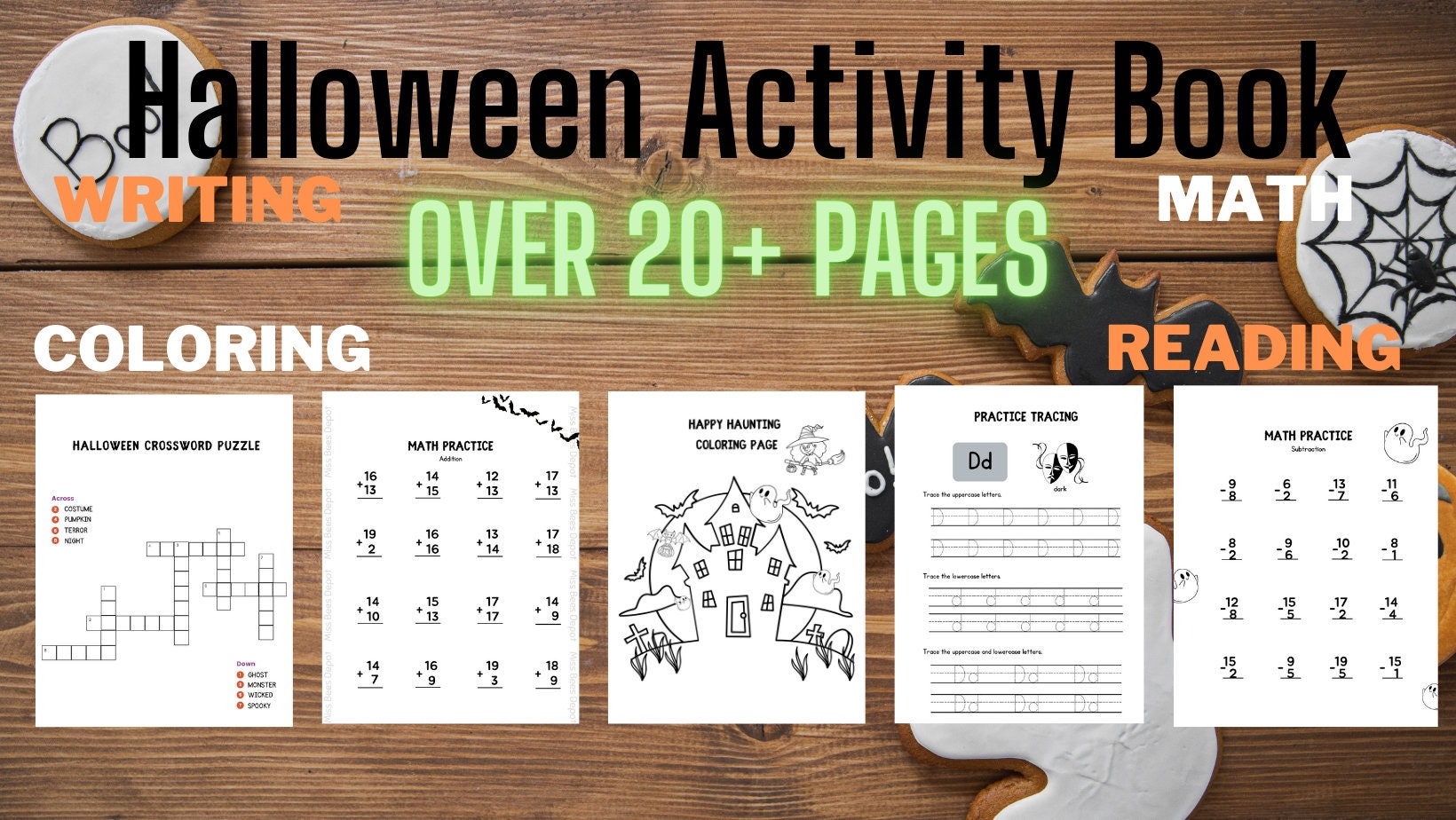 Printable 2nd Grade Halloween Worksheet Workbook Activity Packet - Etsy