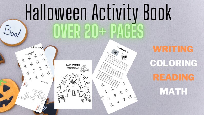 Printable 2nd Grade Halloween Worksheet Workbook Activity Packet - Etsy