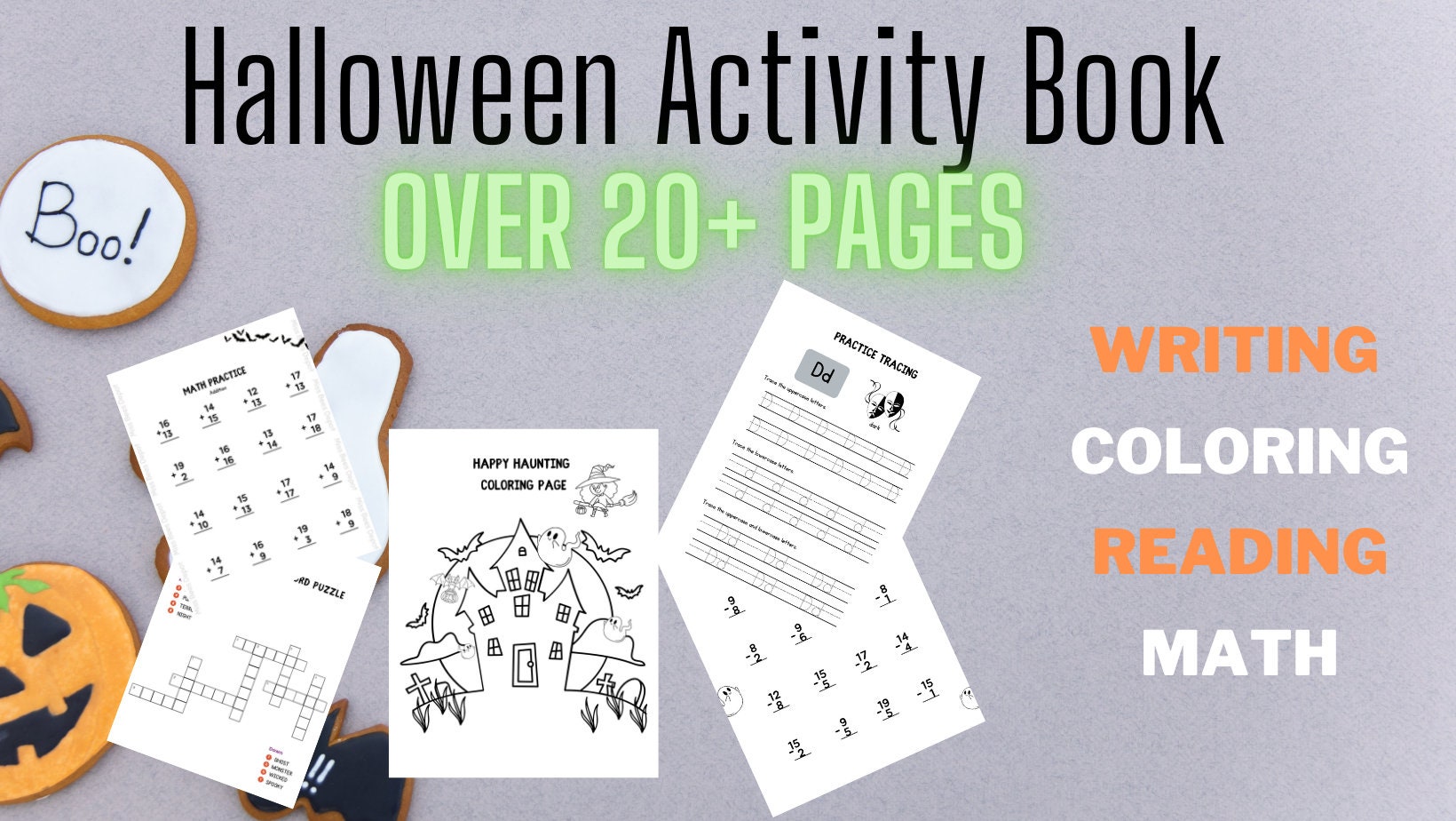 Printable 2nd Grade Halloween Worksheet Workbook Activity Packet - Etsy