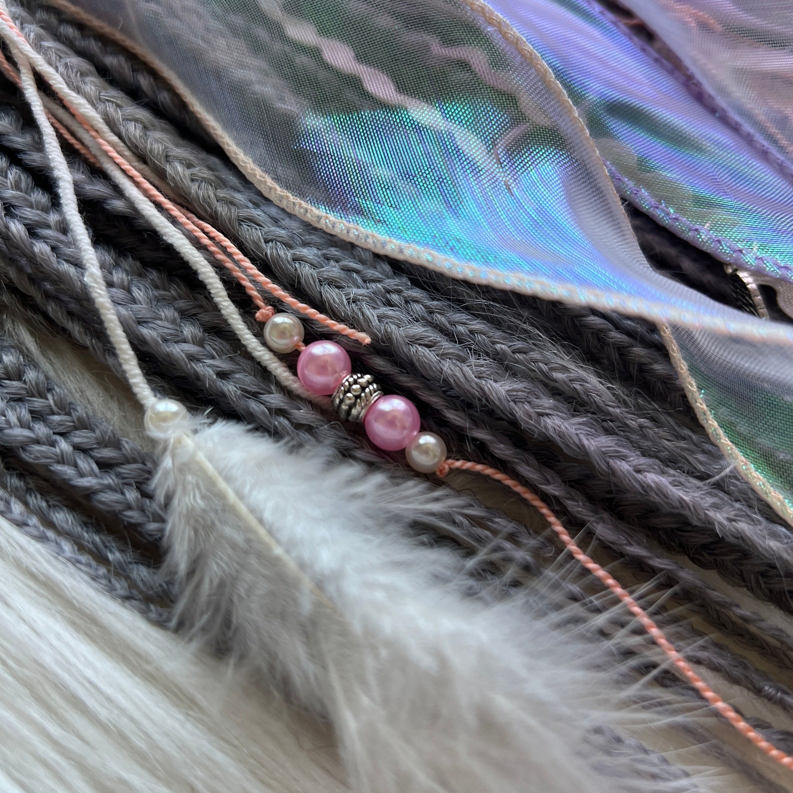Fantasy Boho Style Dreadlock Hairpin With Feathers and Decorative ...