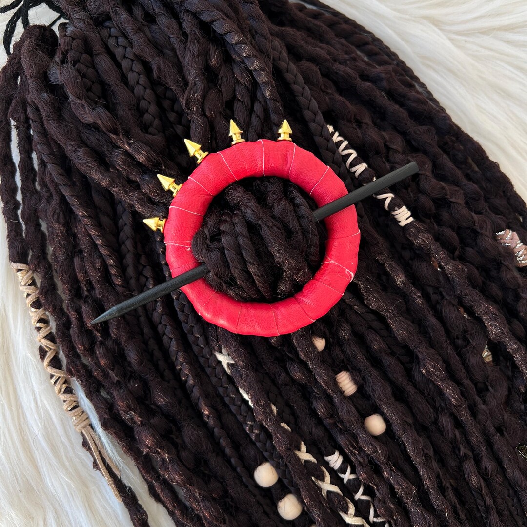 Punk-inspired Red Hair Ring for Dreadlocks Braids Curls With Golden ...