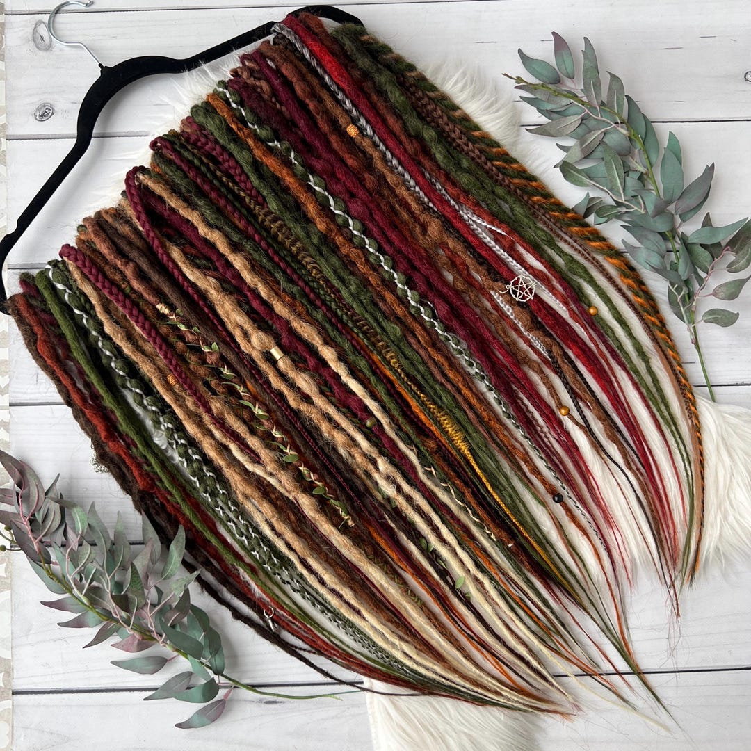 Boho Dreads Set in Autumn Colors – Kanekalon Synthetic Dreadlocks With ...