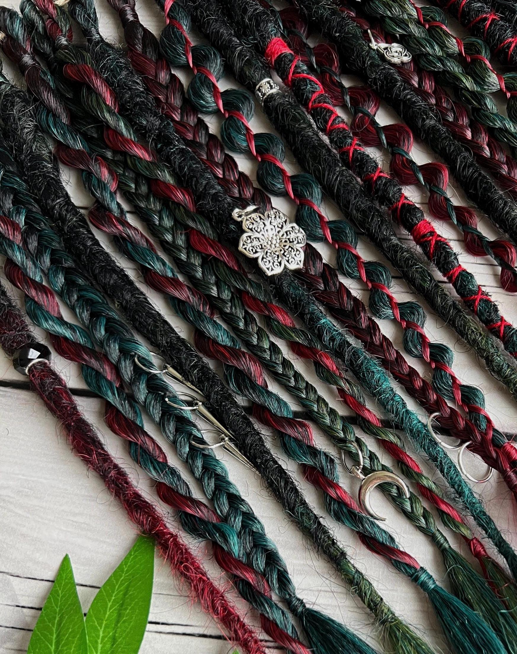 Dark Forest Witch Dreadlock Extensions — Burgundy Green SE DE Dreads ...