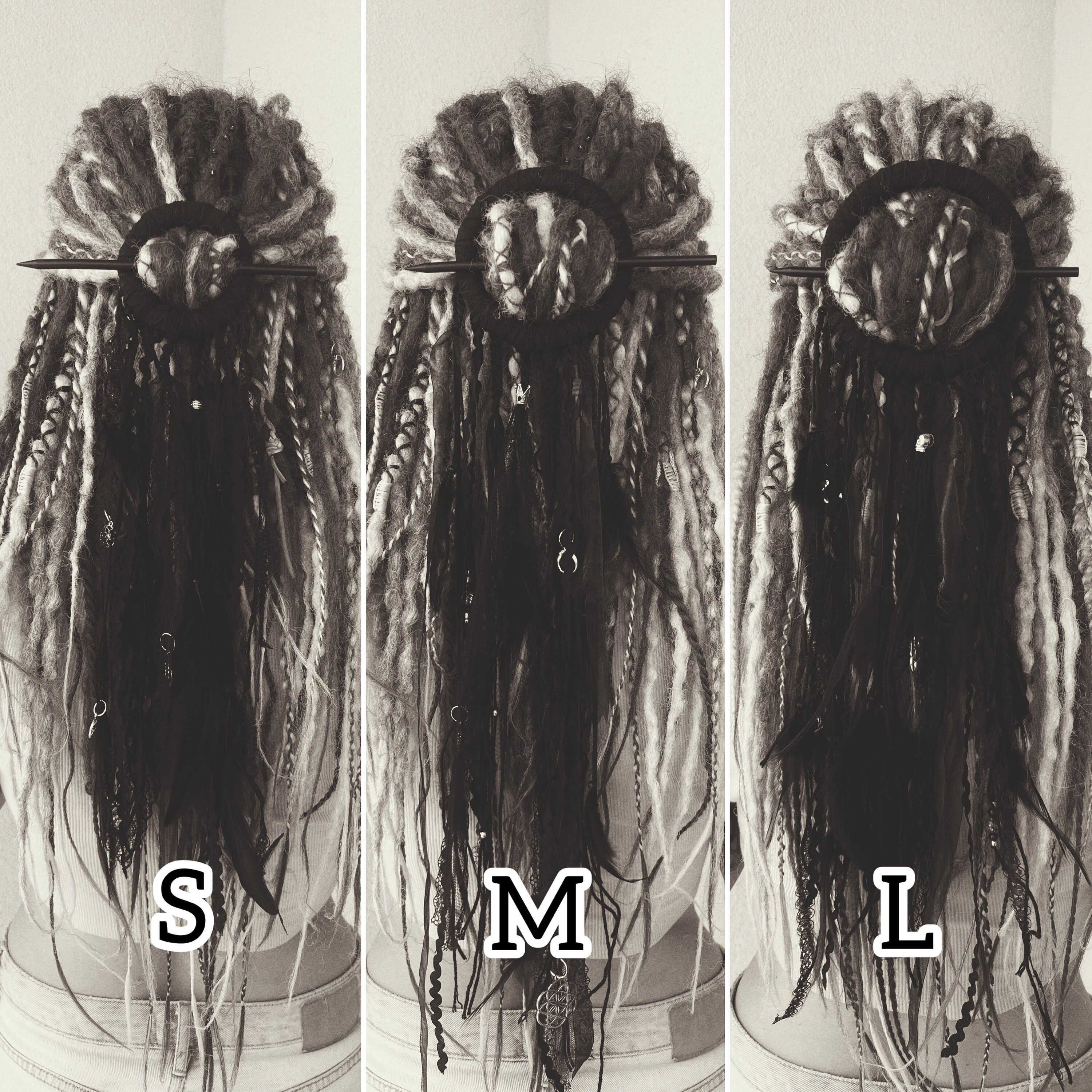 Fantasy Boho Style Dreadlock Hairpin With Feathers and Decorative ...