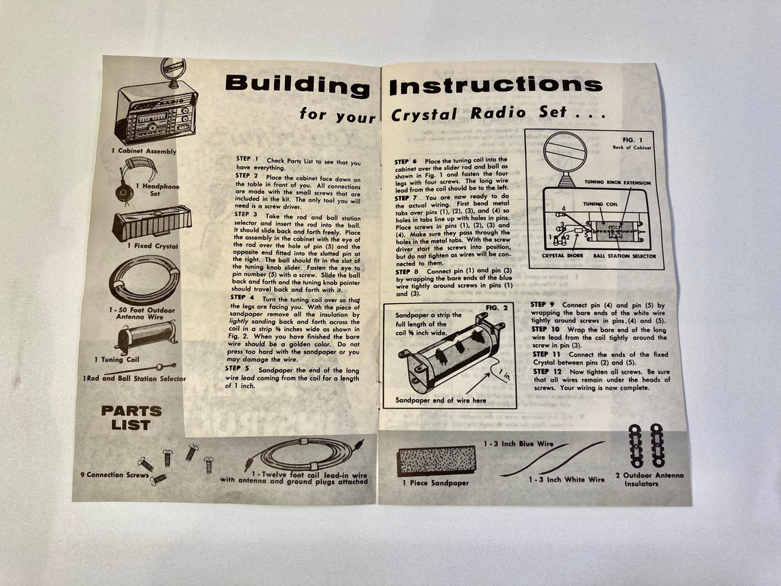 Vintage 1950s Crystal Radio Kit by Remco Canadian Version - Etsy