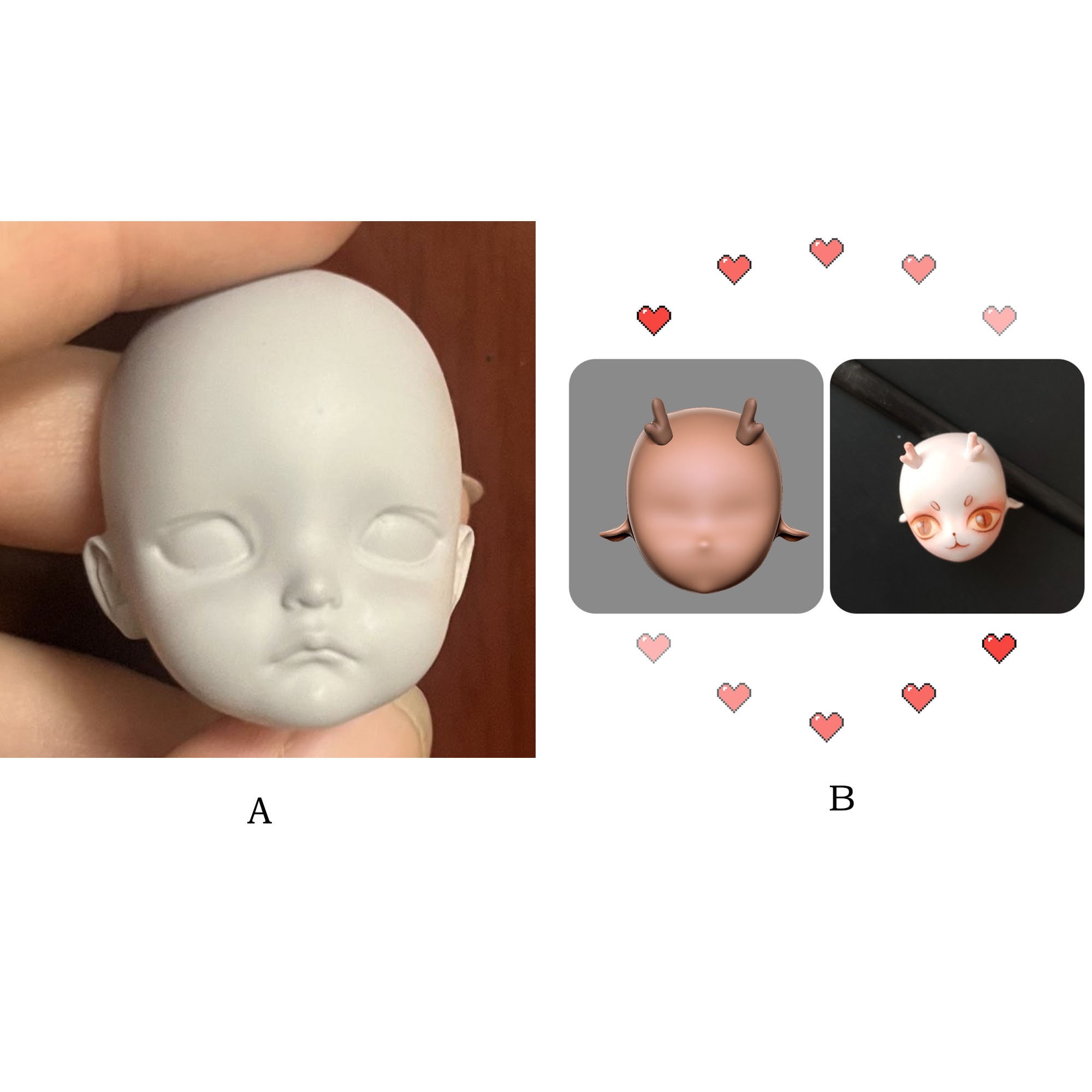 Crying Face Mould,antler Face Mould,closed Eye Silicone Face Mould,elf ...