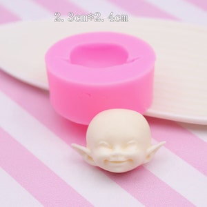 Elf Doll Face Mold, Elf Ear Mold, Smile Doll Face Mold, Handmade Resin ...