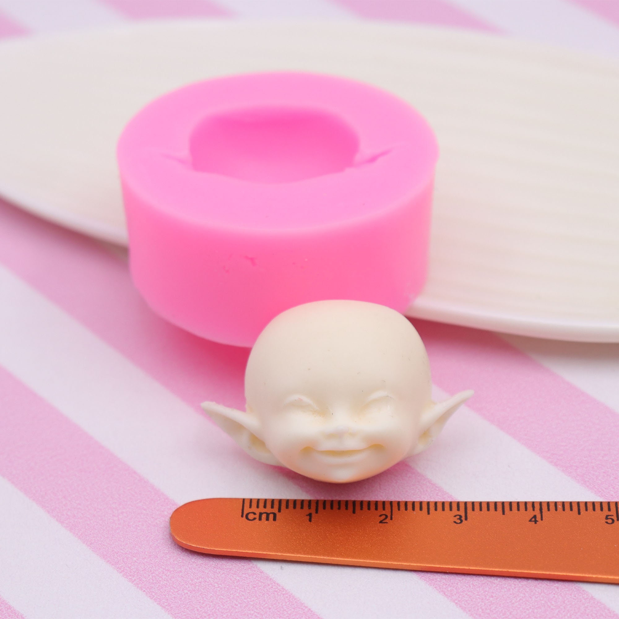 Elf Doll Face Mold, Elf Ear Mold, Smile Doll Face Mold, Handmade Resin ...