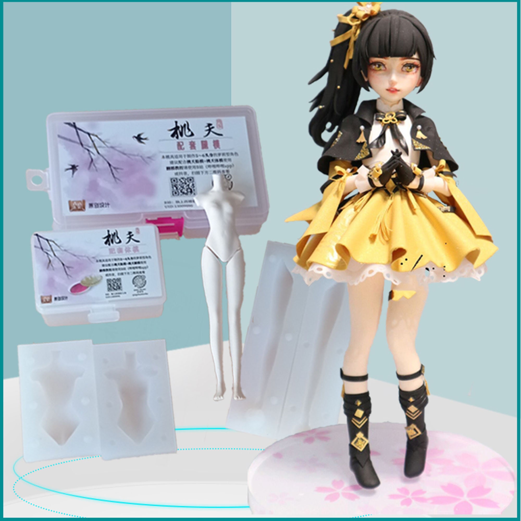 Complete Set of Clay Molds, Body Molds, Leg Molds, Face Molds, Doll ...