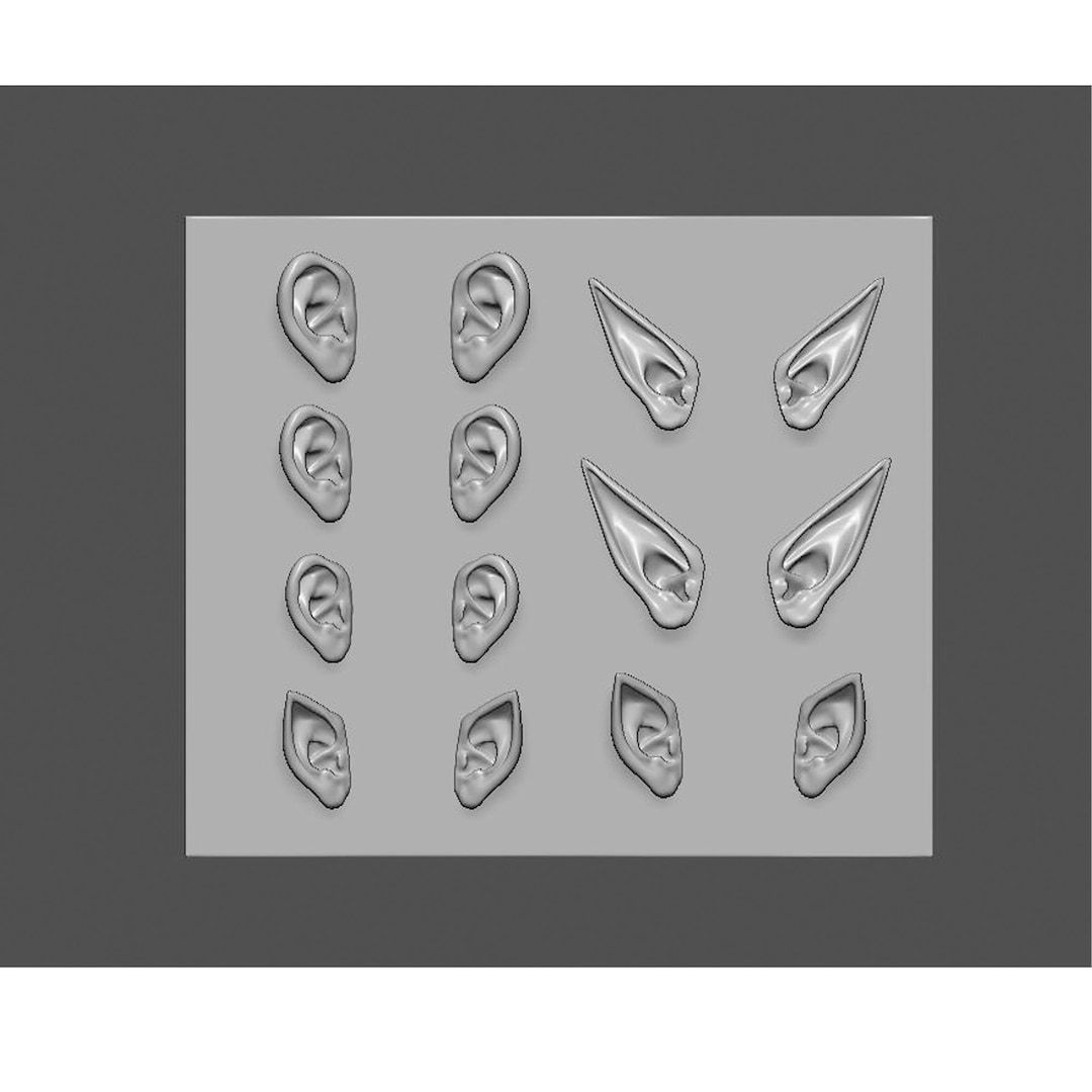 Human Ear Mold, Cat Ear Mold, Elf Ear Mold, Ultra-light Clay Male Face ...