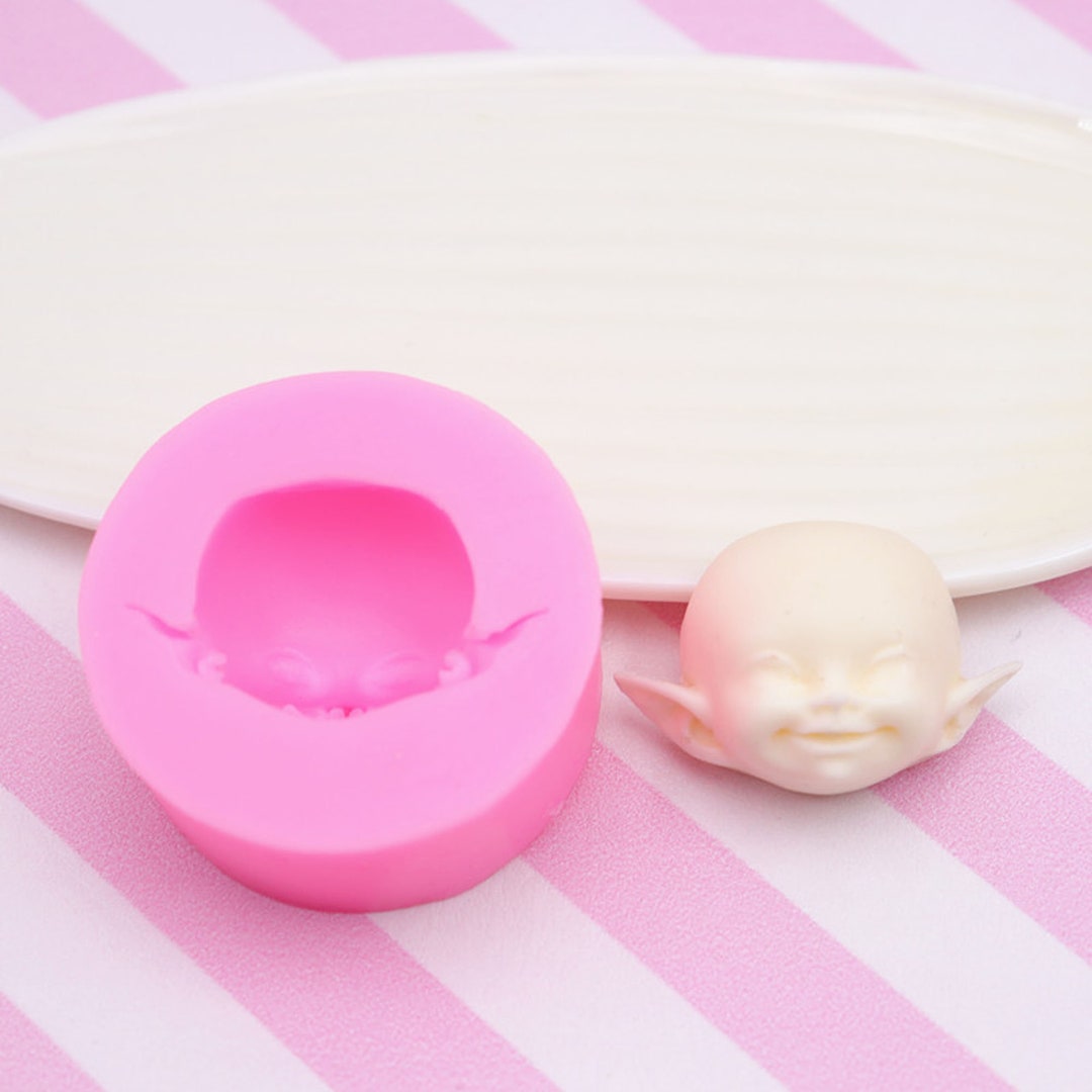 Elf Doll Face Mold, Elf Ear Mold, Smile Doll Face Mold, Handmade Resin ...