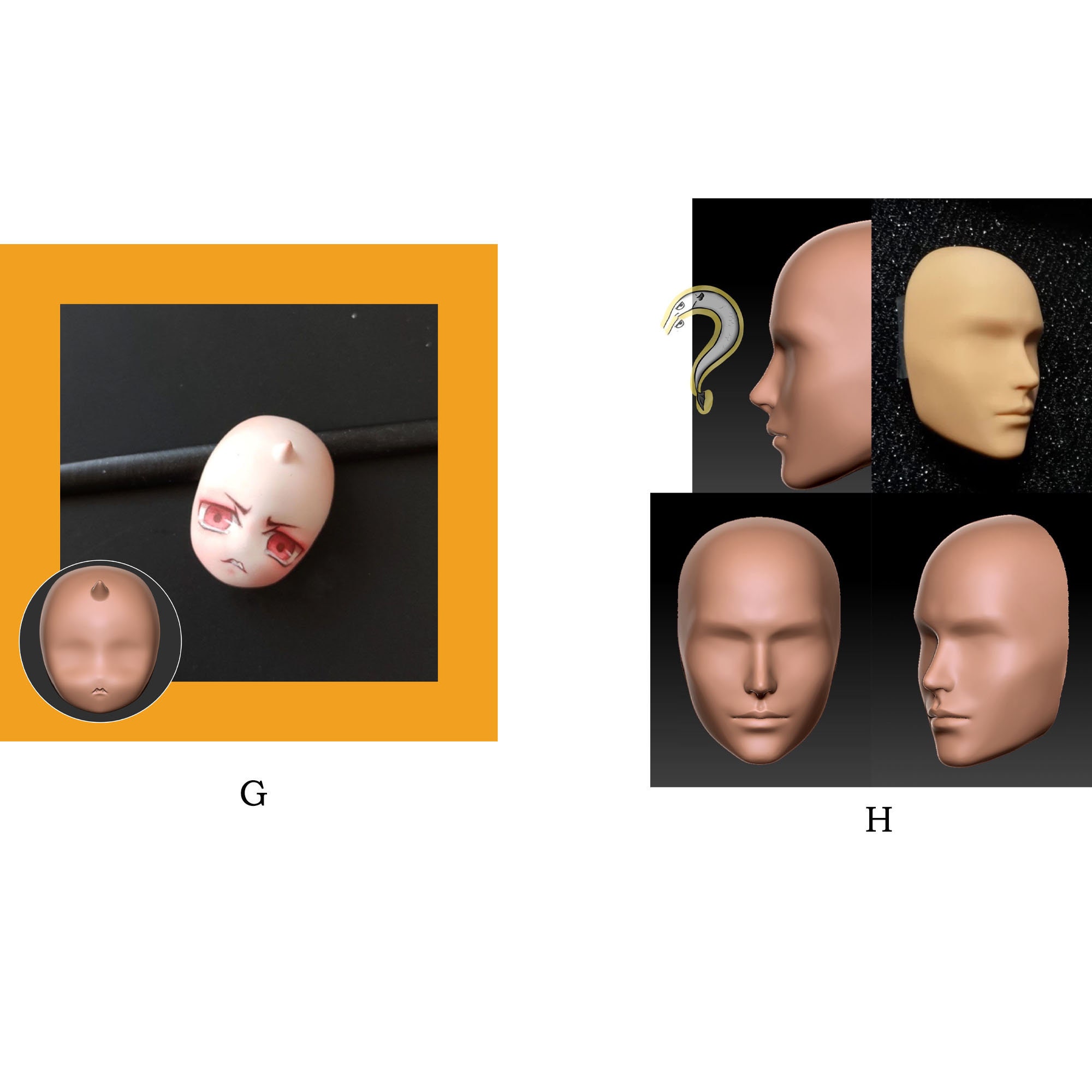 Crying Face Mould,antler Face Mould,closed Eye Silicone Face Mould,elf ...