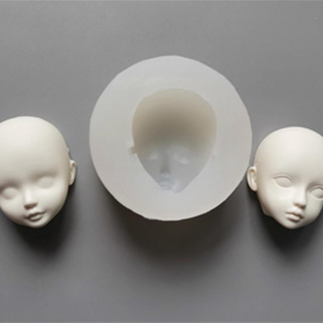 Cute Doll Face Mold, Silicone Girl Face Mold, Super Light Clay Head ...