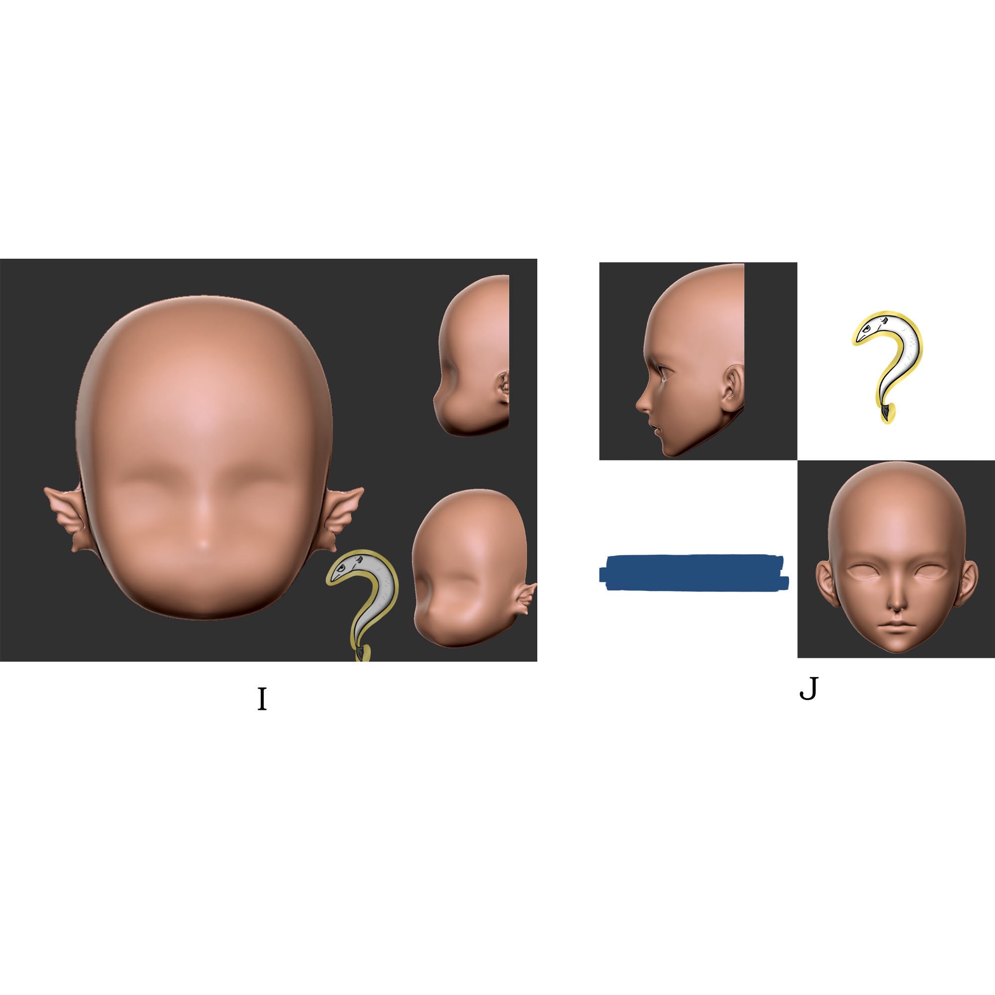 Crying Face Mould,antler Face Mould,closed Eye Silicone Face Mould,elf ...