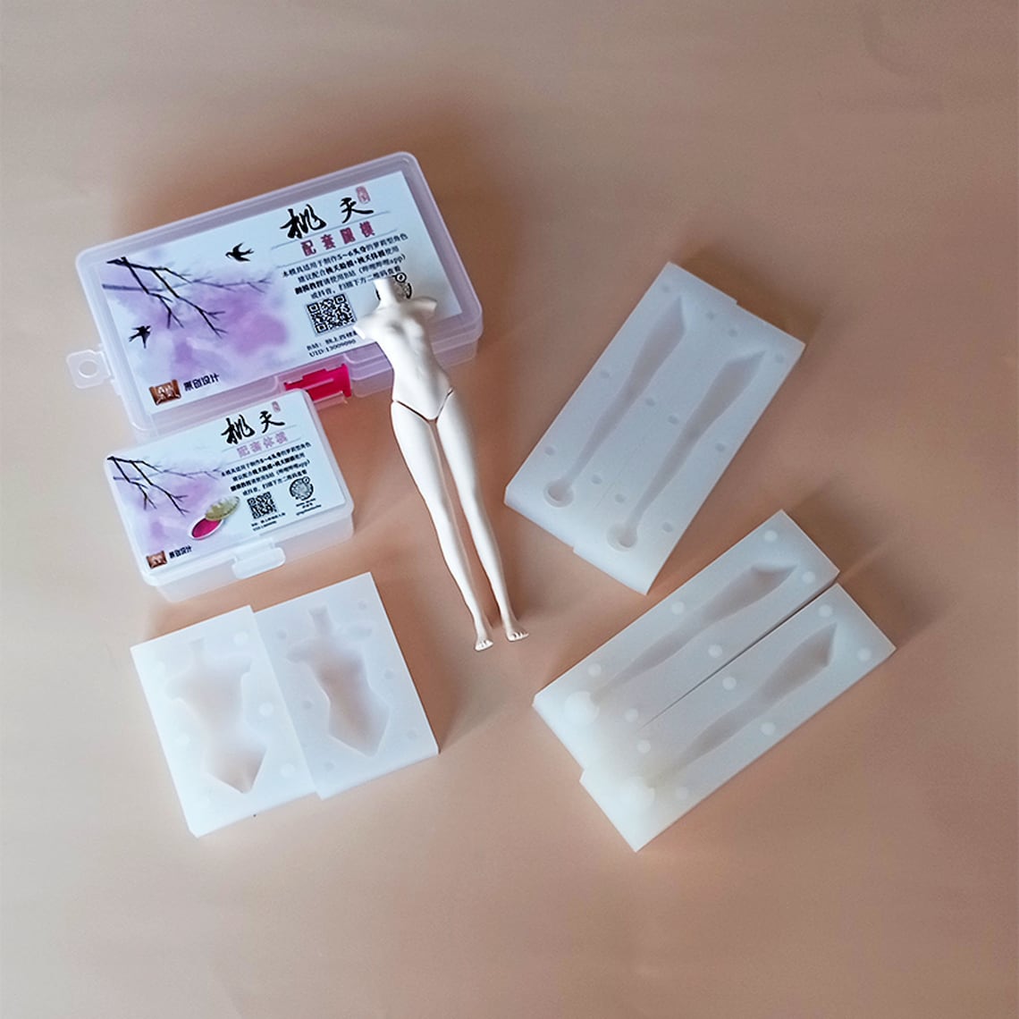 Complete Set of Clay Molds, Body Molds, Leg Molds, Face Molds, Doll ...