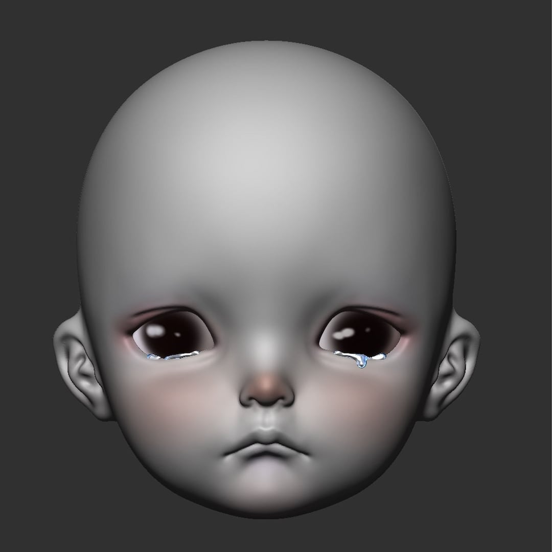 Crying Face Mould,antler Face Mould,closed Eye Silicone Face Mould,elf ...