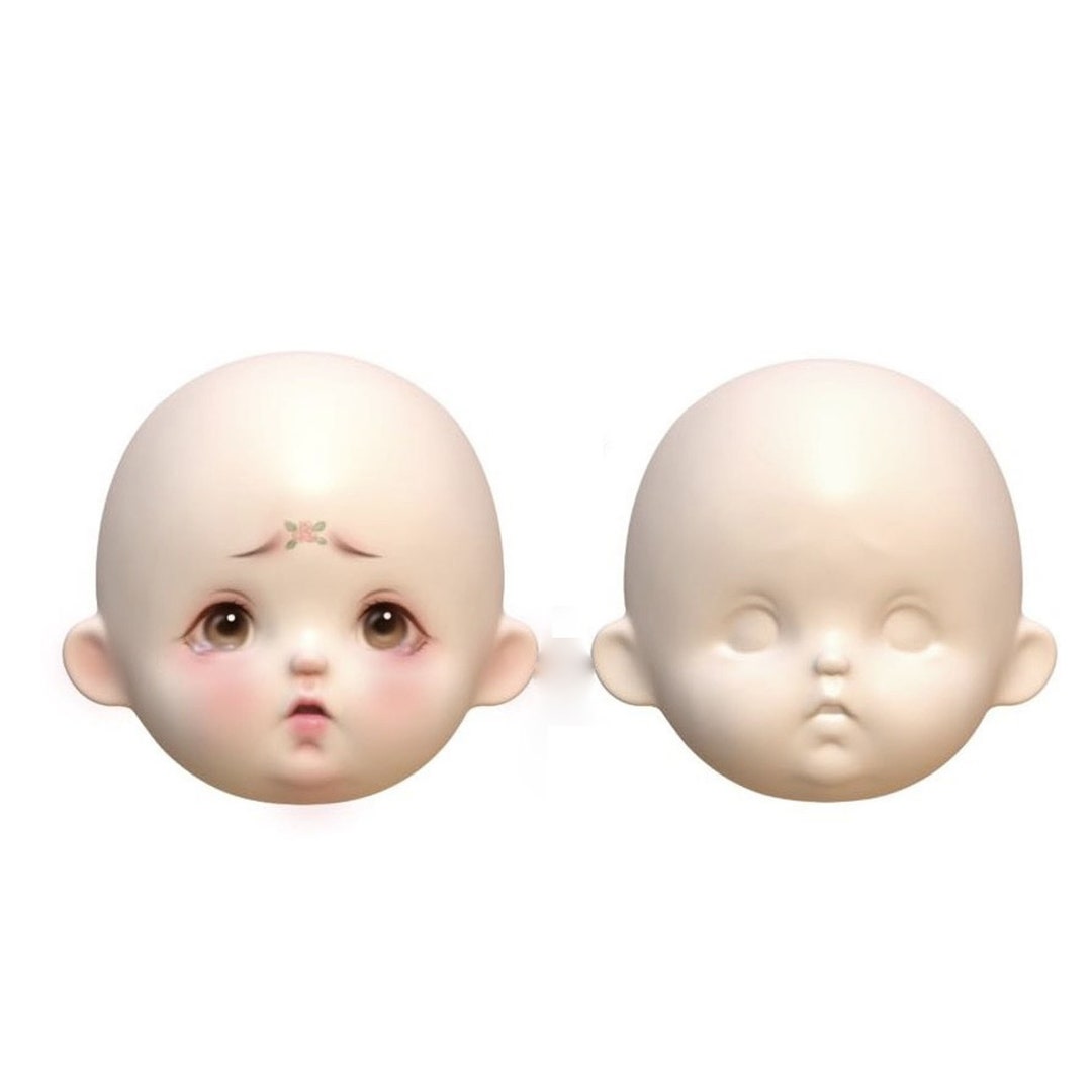 Wide Face Clay Face Mold, Sad Face Clay Mold, Pouting Face Clay Mold ...